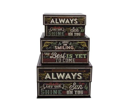 Комплект 3 квадратни кутии Tab Chalkboard - Vivre