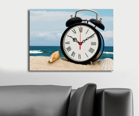 Tablou cu ceas Clock Art, printat pe panza din bumbac 100%, 40x3x30 cm ...