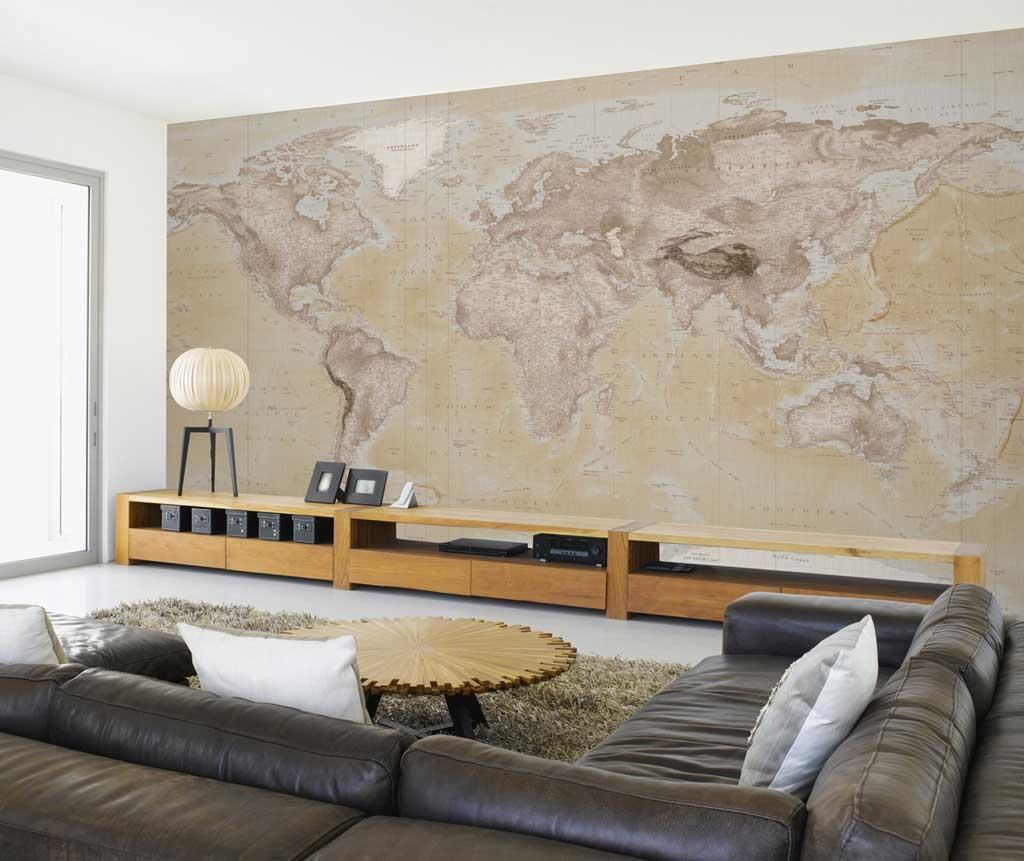 Neutral World Map Tapéta - Vivre