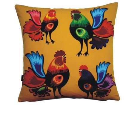 Декоративна възглавница Folk Roosters 40x40 см - Vivre