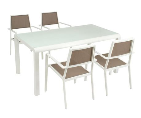 Set masa si 4 scaune cu manere pentru gradina Florance - Vivre