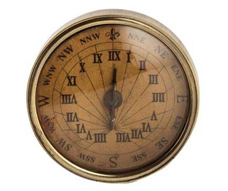 Busola decorativa Authentic Models, Sundial Small, alama, 6x6x6 cm - Vivre