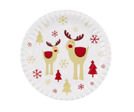 Комплект 8 чинии за еднократна употреба Rocking Rudolf - Vivre