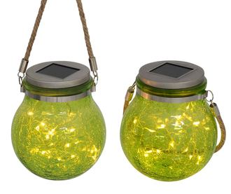 Set 2 felinare solare cu LED Näve, Henley Green, sticla, verde ...