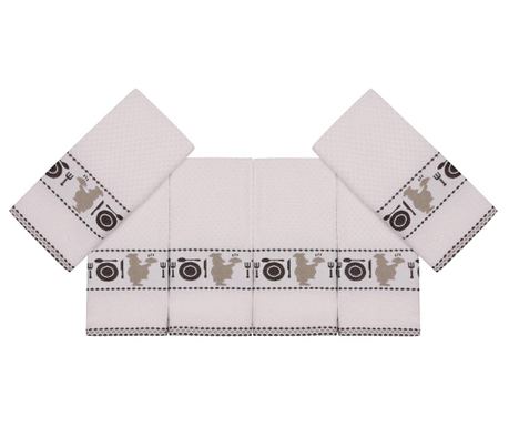 Комплект 6 кърпи за баня Border Dining 30x50 см - Vivre