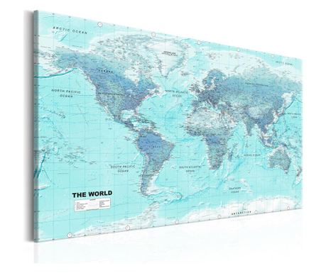 Картина World Map: Sky Blue World 120x80 - Vivre