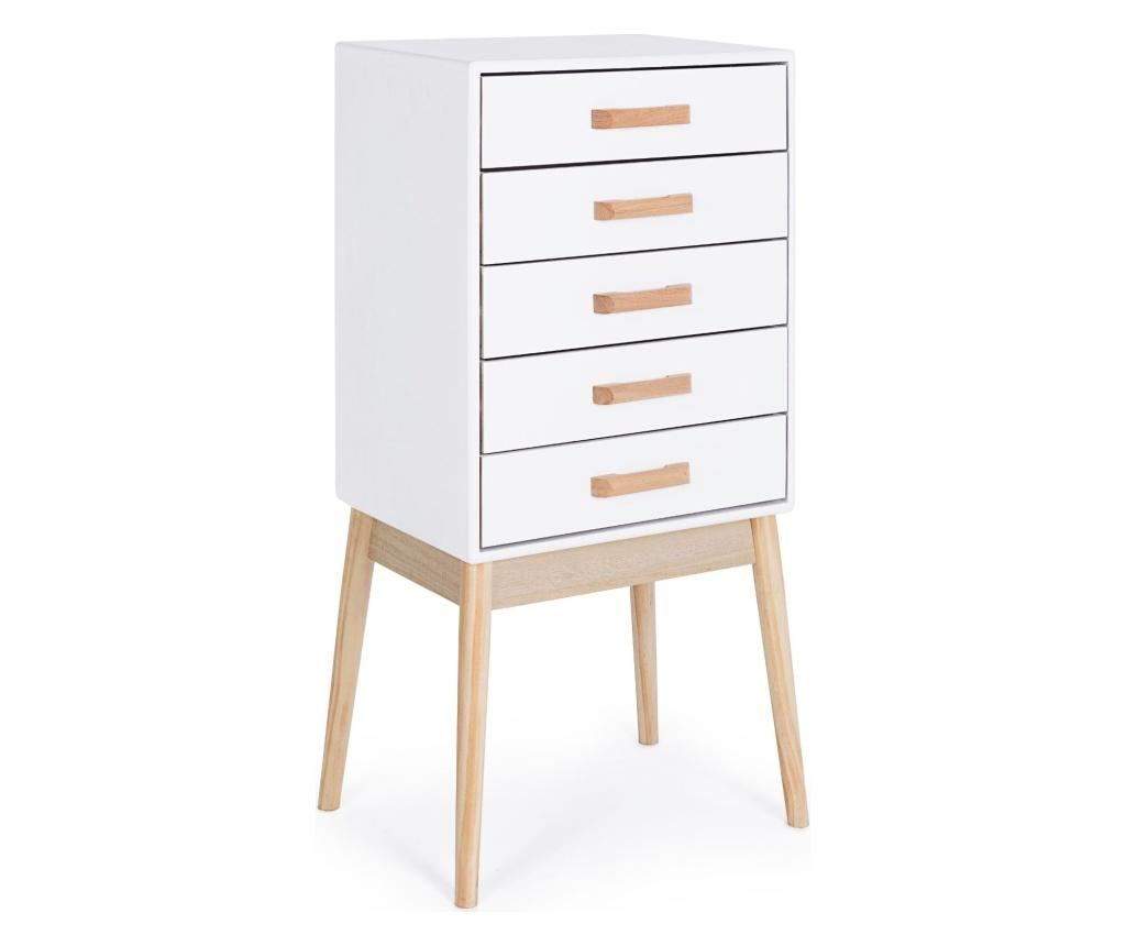 Cufar Yes Everyday, picioare din lemn de pin, 43x30x88 cm, alb - Vivre