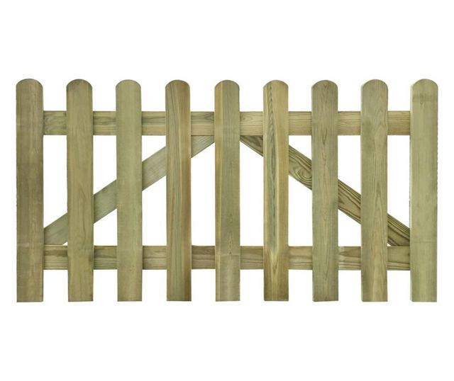 Poarta de gard cu scanduri, 2 buc., 300 x 80 cm, lemn tratat - Vivre
