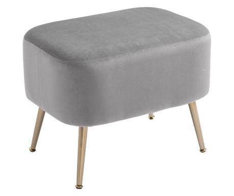 Homcom Pouf Captusit Cu Invelis Gri Deschis Si Picioare Din Metal - Vivre