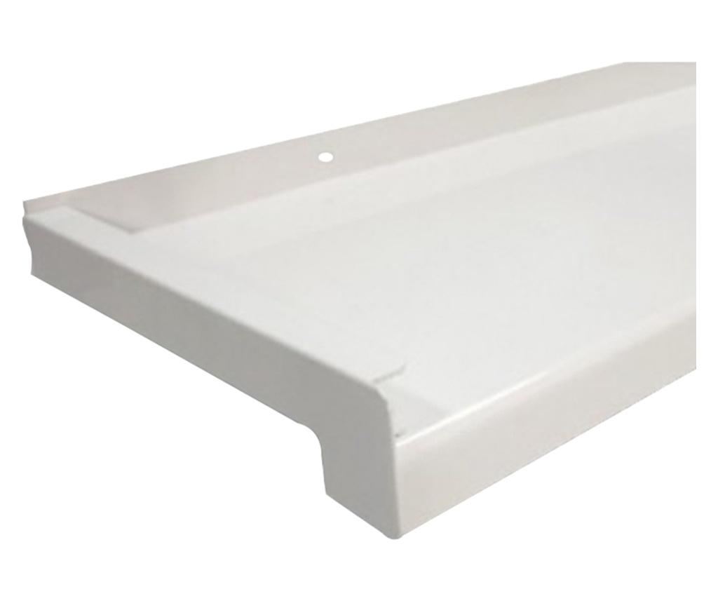 Glaf exterior aluminiu, alb, 87x23 cm, capace laterale incluse - Vivre