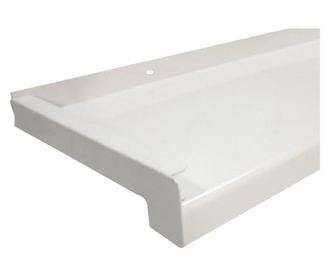 Glaf exterior aluminiu, alb, 87x23 cm, capace laterale incluse - Vivre