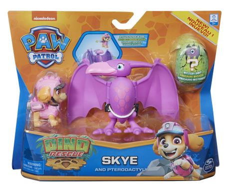 Patrula catelusilor set figurina catelusa skye si dinozaur pterozaur ...