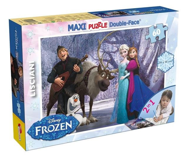Puzzle de colorat maxi - Elsa si prietenii (60 piese) - Vivre