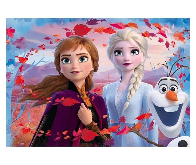 Puzzle de colorat maxi - Elsa, Anna si Olaf (60 piese) - Vivre