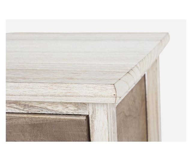 Comoda 5 sertare din lemn alb patinat maro gri Madyson 26 cm x 32 cm x ...