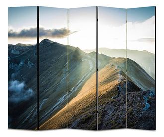 Paravan 5 piese Premium TrueColor, Raza de soare pe creasta Fagarasului ...