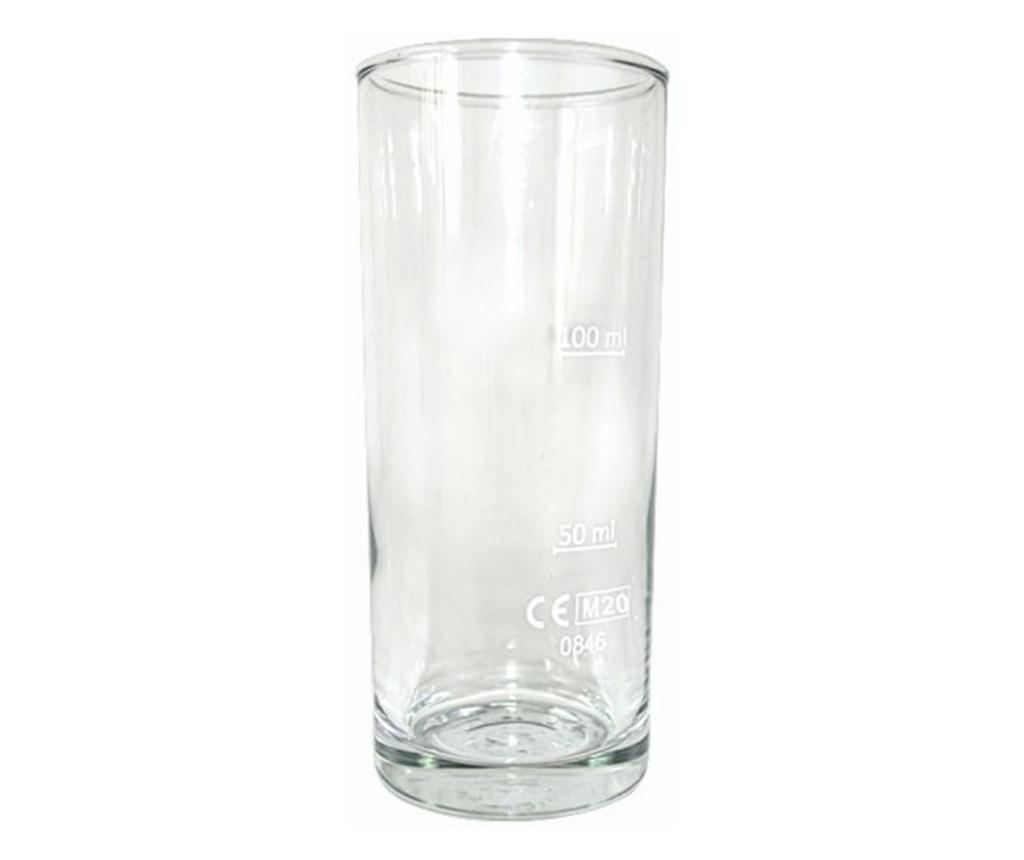 Pahar de sticla gradat pentru masurare bauturi, 100 ml, transparent - Vivre