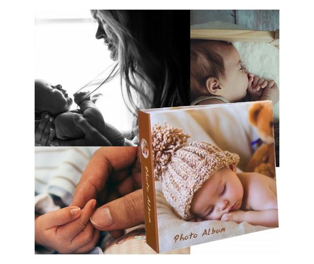 Album foto Pufo, model Born Baby, 200 poze, 22 x 22 cm - Vivre