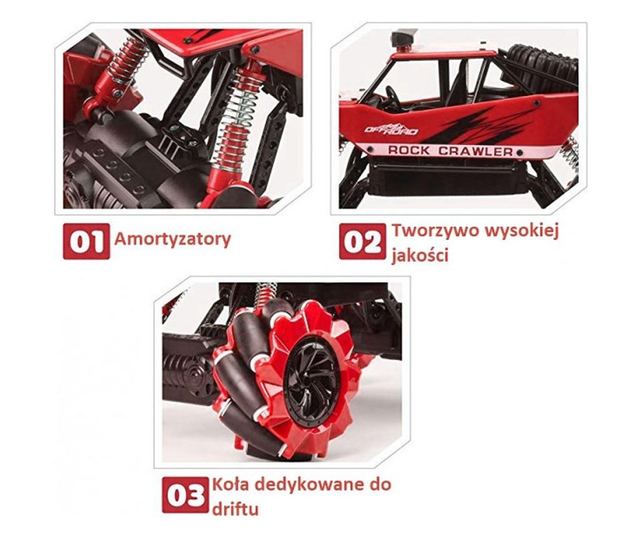 Masina NQD, Dancer 4WD 1:16 2.4Ghz RTR - Rosu - Vivre