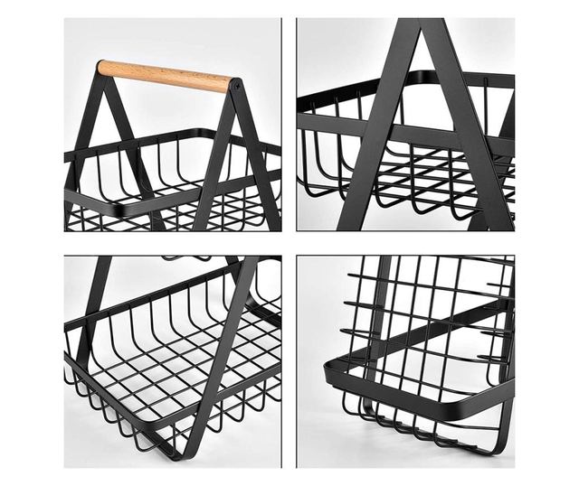 Cos metalic, detasabil, Quasar & Co.®, organizator fructe, legume, 2 ...