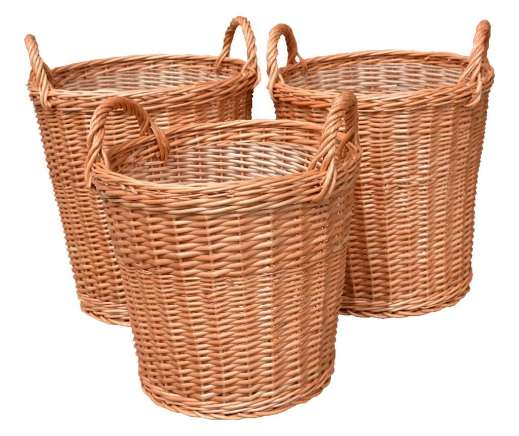 Set de trei cosuri impletite din rachita pentru florarie/ depozitare ...