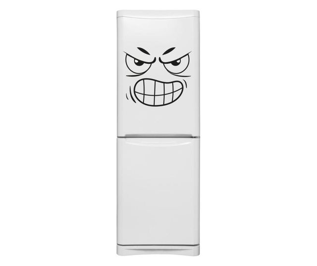 Sticker decorativ, pentru bucatarie si frigider, fata nervoasa, emoji ...