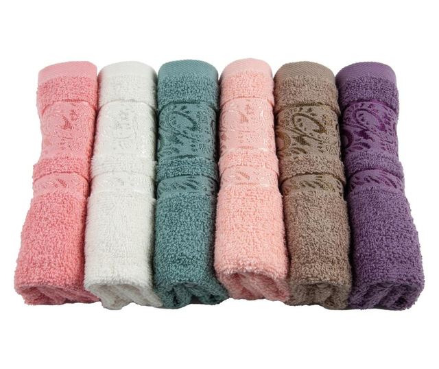 Set de 6 prosoape cu model Melisa, Cestepe, multicolor - Vivre
