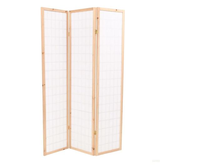 Paravan pliabil cu 3 panouri, stil japonez, 120x170 cm, Natural - Vivre