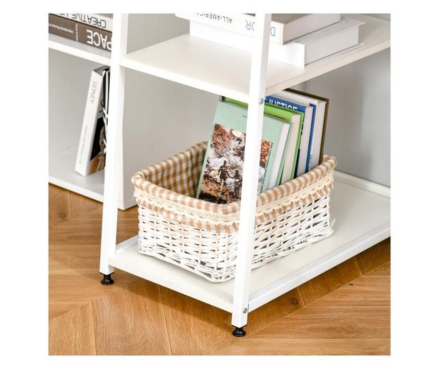 HOMCOM Birou Modern pentru Camera si Birou cu 2 Rafturi Laterale Lemn ...