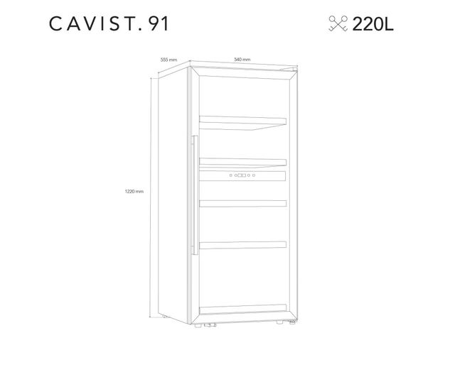 Охладител за вино 91 бутилки, Cavist - CAVIST91 - Vivre