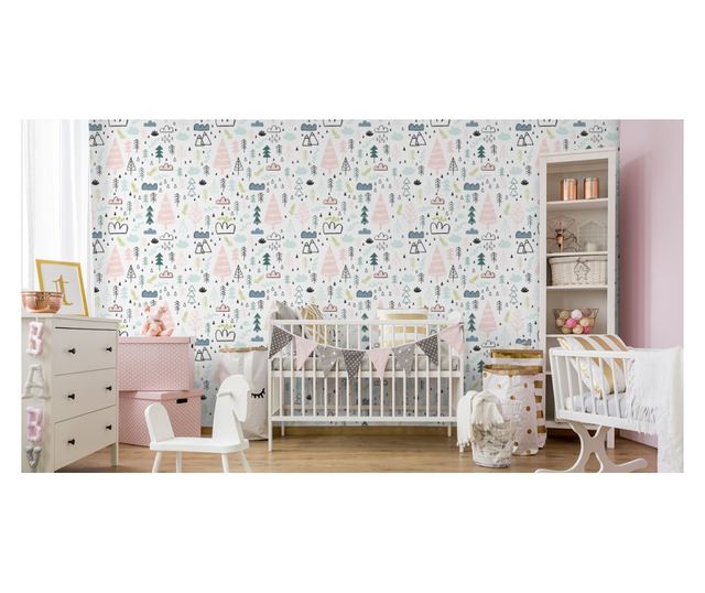 Tapet Copii Ploaie in Padure 53 cm x 10 m - Vivre