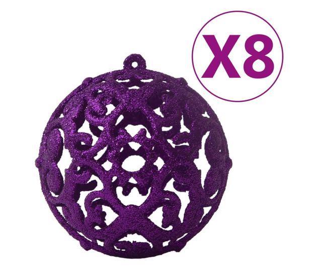 Комплект коледни топки, 100 бр, лилави - Vivre