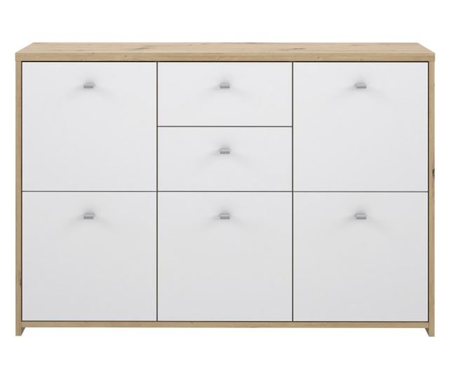 COMODA MODERNA DORMITOR CU SERTARE SI RAFTURI MODEL BERTA 114X77X29.6 ...