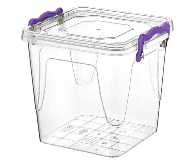 Set cutii de depozitare cu capac, transparenta, 20x19x19 cm, 3 buc - Vivre