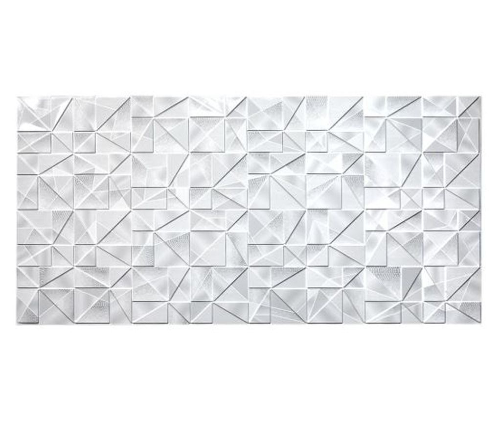 Panou decorativ, PVC, model marmura 3D, abstract, nuante gri, 96x48.5 ...