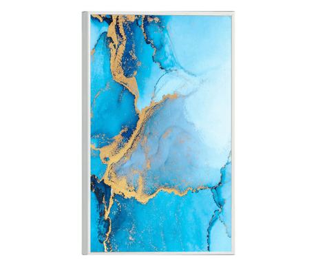 рамкирани картини, Abstract Light Blue, 42 x 30 cm, бяла рамка - Vivre