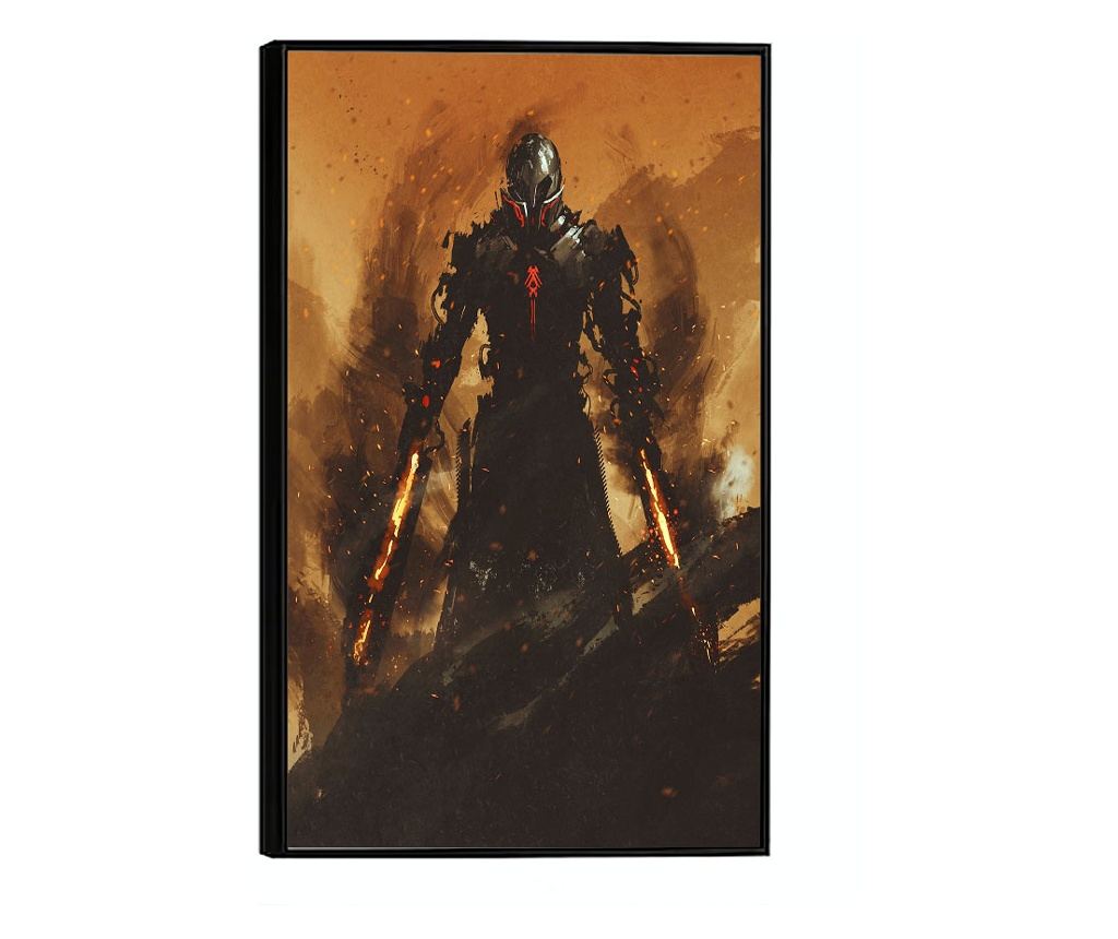 рамкирани картини, Flaming Swords, 21 x 30 cm, черна рамка - Vivre