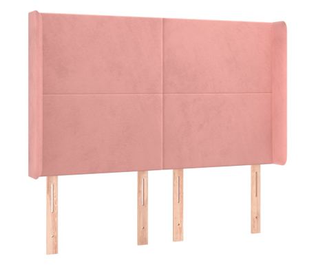 Горна табла за легло с уши, розова, 147x16x118/128 см, кадифе - Vivre