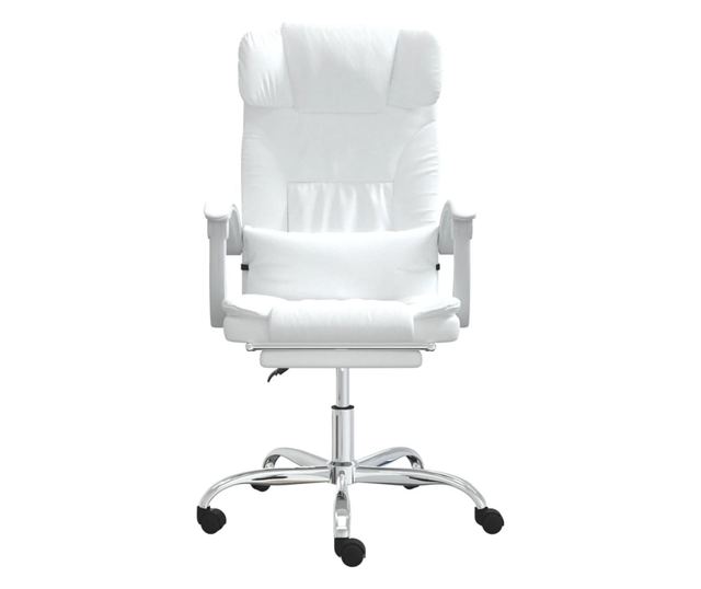 Сгъваем офис стол с масаж, бял, еко кожа - Vivre