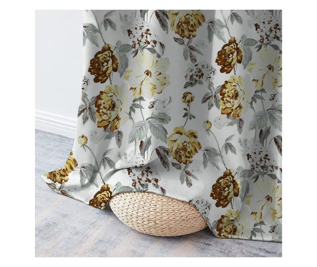 Set draperii blackout model floral cu rejansa ate pentru galerie ...