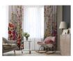 Set draperii dim-out model floral cu rejansa din bumbac tip fagure ...