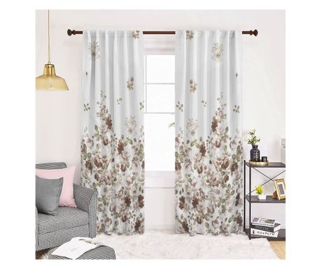 Set draperii dim-out model floral cu rejansa ate pentru galerie ...