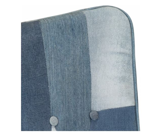 Scaun cu spătar înalt, denim petice, pânză - Vivre