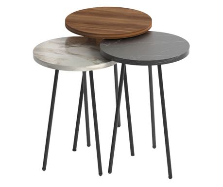 Side tables set 3pcs Cormac pakoworld multucolour - Vivre