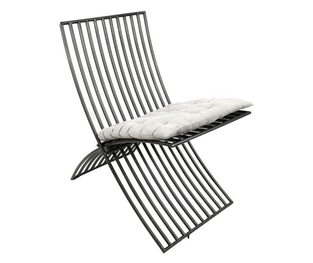 Scaun modern din bare metalice, PTMD Collection, pliabil, pentru terasa ...