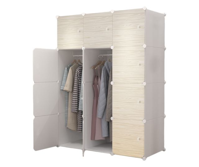 Dulap Modular, 12 usi, Naimeed D2672W, Alb/Crem - Vivre