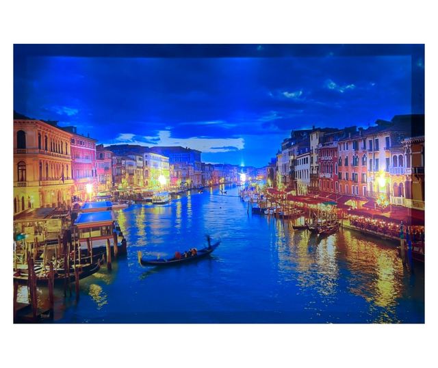 Табло с LED осветление, Венеция, Синьо, 60x90 см - Vivre