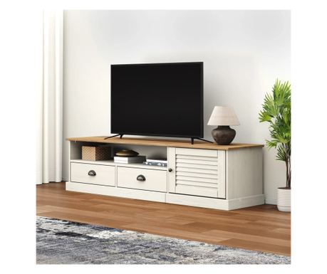 VIGO TV скрин, бял, 156x40x40 см, масивен бор - Vivre
