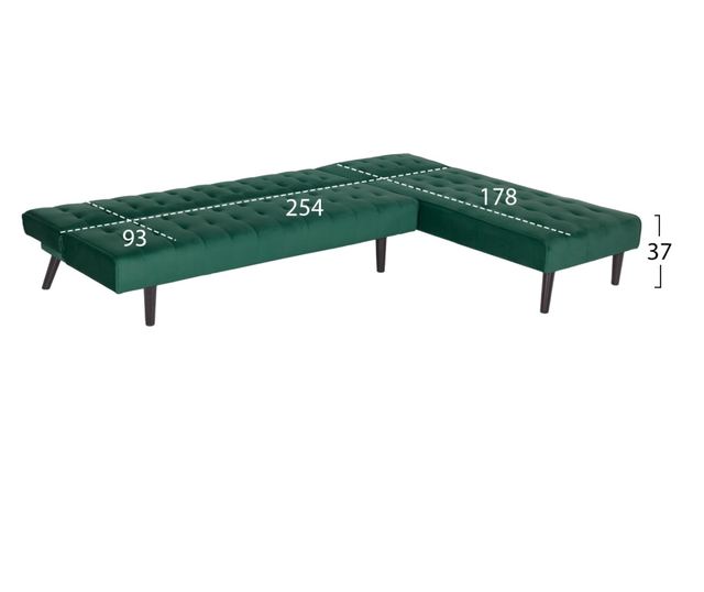 Диван Зелда кадифе HM3154.13 зелен цвят - Vivre