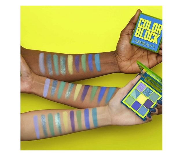 Палитра сенки за очи, Huda Beauty, Color Block Obsessions, Blue & Green ...